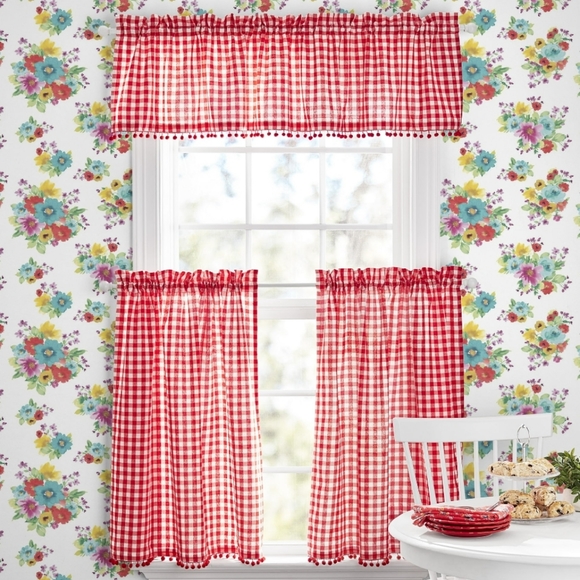 The Pioneer Woman | Kitchen | 3pc Pioneer Woman Rod Pocket Tier Valance ...